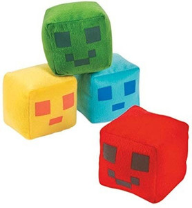 FUN EXPRESS Large Plush Pixel Pals Stuffed Square Balls 12 Pack - 11 cm ...