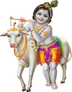 god & god's 38 cm Baal Krishna With Cow Modern Art 123 Self Adhesive ...