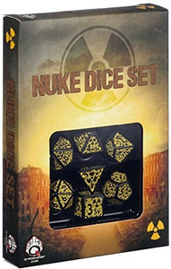 Q Workshop Nuke Revised Black Yellow Dice Set 7 Party & Fun Board Game ...