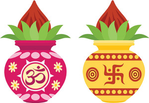 STICKER STUDIO 35 cm DIWALI KALASH Self Adhesive Sticker Price in India ...