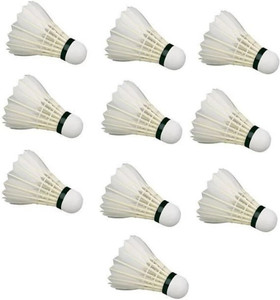 Lucca shuttle cork white feather pack of 10 Feather Shuttle - White ...
