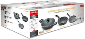 Prestige omega deluxe granite 3 piece with 1 glass lid kitchen set ...