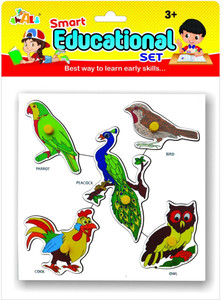 ATALIA Educational Wooden Learning Birds Puzzle Board Game ...