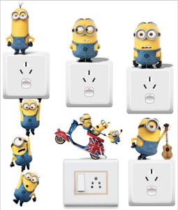 Decals Stock 25 cm Cute funny Minions Switch Board Self Adhesive ...