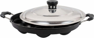 Paradox Stainless Steel Large Paniarram Appam Maker Patra P56 with Lid ...