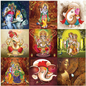 DECOR Production 60.96 cm Hindu God Poster Collage Sticker for Wall ...