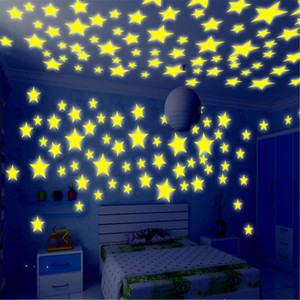 Ampire 3 cm Wall Stickers 3D Stars Night Glow in the Dark Radium ...