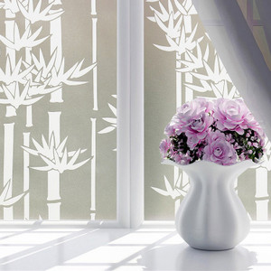 Ampire 60 cm Glass Stickers Frosted Window Film White Bamboo Tree Self ...