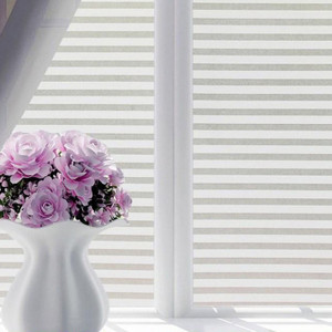 Ampire 45 cm Glass Stickers Frosted Window Film White Stripes Self ...