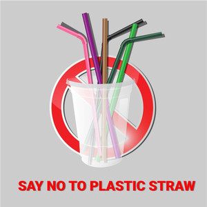 say no plastic straw sticker poster Paper Print - Nature posters in ...
