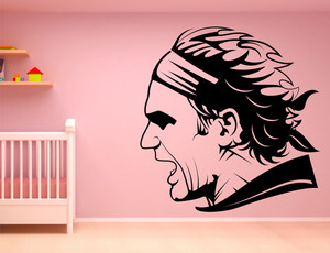 INDIA WALL STICKER 60 cm Roger Federer Wall Decal & Sticker Removable ...