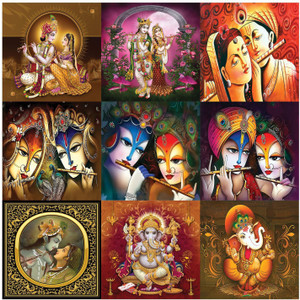 DECOR Production 60.96 cm Hindu God Theme Design Collage Sticker Poster ...