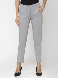 VERO MODA Slim Fit Women Grey Trousers - Buy VERO MODA Slim Fit Women ...