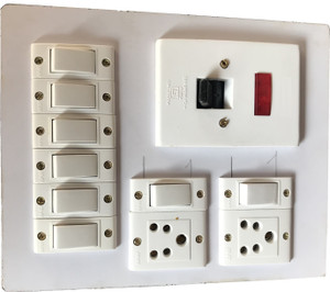 Hiken Heavy Duty Electric Switch Board(8 Switches,2 Sockets & 1Dp) 6 A ...