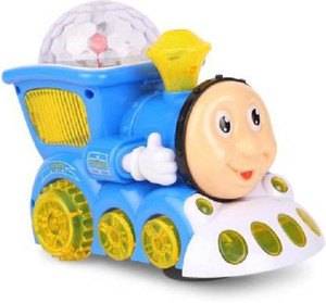 mQFIT Bump And Go Musical Train With 4D Light, Blue - Bump And Go ...