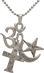 memoir Silver plated Big size secular India chain pendant locket ...