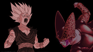 teen gohan and cell sticker poster|dragon ball z poster|anime poster ...