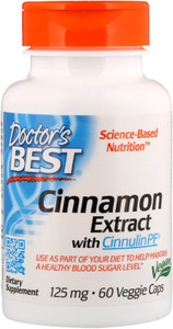 Doctor's Best Cinnamon Extract with Cinnulin PF, 125 mg, 60 Veggie Caps ...