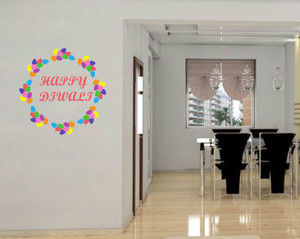 Psychedelic Collection 38 cm Diwali Special - HAPPY DIWALI Wall Sticker ...