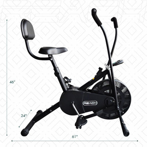 Reach Exercise Cycle Fitness Air Bike Dual-Action Stationary Dual ...