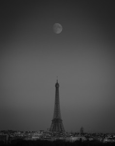 Black and white view of Paris, |moon quotes|wall poster|romantic poster ...