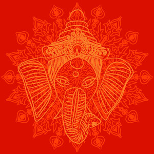 KD red ganesh Sticker Poster|hindu gods poster|Ganesh poster Paper ...