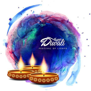 happy diwali blue background Sticker Poster|Diwali Poster Paper Print ...