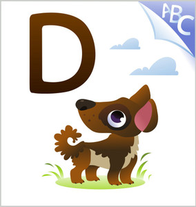 KD d for dog Sticker Poster|Alphabets Poster|Number Poster|Animals ...