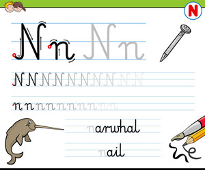 alphabet Nn learning chart |Kids Room Posters|Poster for Play Schools ...