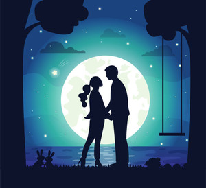 KD moonlight romantic Sticker Poster| Paper Print - Nature posters in ...