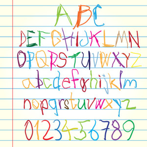 rough english alphabet and numbers |poster for kids|alphabest posters ...