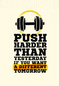 push harder than Sticker Poster Paper Print - Quotes & Motivation ...