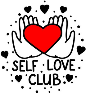 self love club heart red Sticker Poster|quotes posters|Beautifull ...