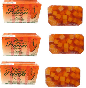 Pure Herbal Papaya Formula Soap For Skin Whitening Pack Of 3 - Price in ...