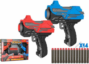 Khilona House Bullet Blaster Manual Toy Gun Dual Gun Set with 14 Safe ...