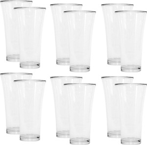 Urmila Plastic (Pack of 12) Poly Carbonate Plisner Glasses 300 ml set ...