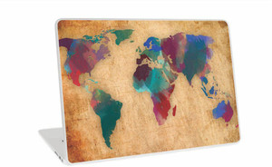 Galaxsia World Map Laptop Skin Vinyl Laptop Skin Compatible for 15.6 ...