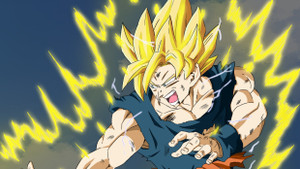 goku fired up sticker poster|dragon ball z poster|anime poster|size ...