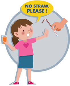 no straw please |save environment|NO plastic| Paper Print - Nature ...