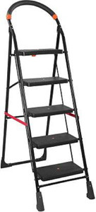 VeilSide TESLA Ladder 5 Step Heavy Folding Stepladder with Wide 5 Steps ...