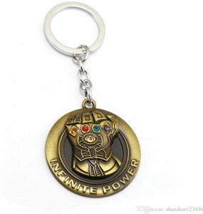 poksi thanos hand Infinite-power 3D logo KeyChain golden-01 Key Chain ...