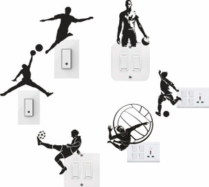Sticker Hub 15 cm Football Player Switch Board Wall Sticker Self ...