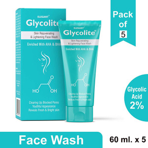 ELEGANT Glycolite Skin Rejuvenating & Lightening Facewash 60ml (Pack of ...