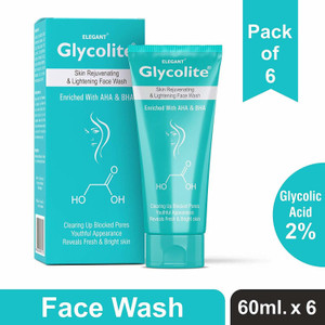 ELEGANT Glycolite Skin Rejuvenating & Lightening Facewash 60ml (Pack of ...