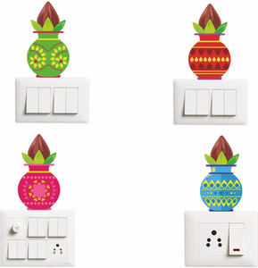 Psychedelic Collection 11 cm Decorative Multicolour Switch Board Light ...