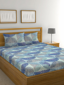 Raymond Home Cotton Double Flat 104 TC Geometric Bedsheet - Buy Raymond ...
