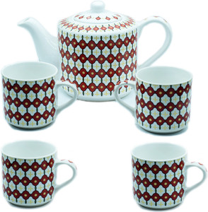 Kitko Pack of 5 Ceramic Somny Morning/Evening Russian Blue Red Tea Set ...