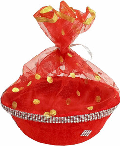Besterbuy Gift Tokri Basket for Diwali Decorative Red Velvet Bamboo ...