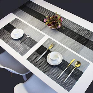 Royalkart Grey, Black PVC Table Linen Set - Buy Royalkart Grey, Black ...