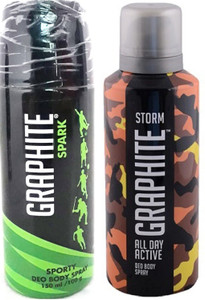 GRAPHITE SPRK AND STOM PACK OF 2 200 ML ALL DAY ACTIVE DEO 200 ML Body ...